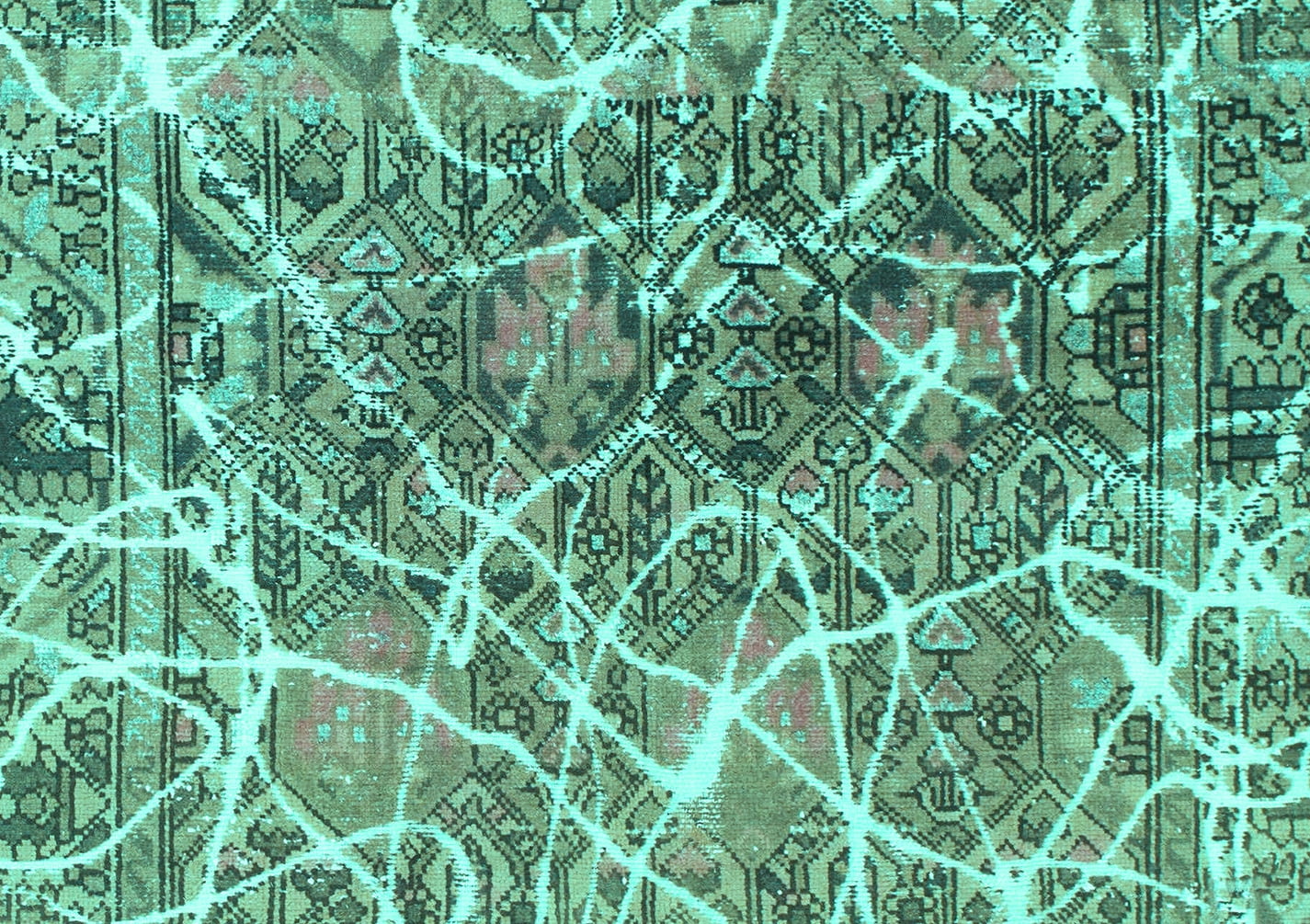 Ahgly Company Machine Washable Indoor Rectangle Abstract Turquoise Blue ...