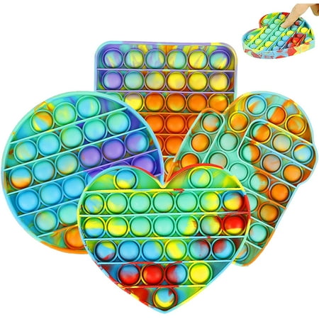 4 Packs Push Pop Poop it Fidget Toy, Sensory Anxiety Stress Relief ...