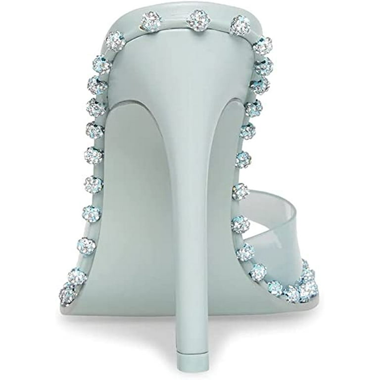 Mint Green Heels With Rhinestones