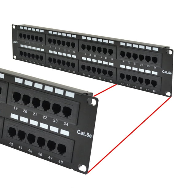 Cat5e UTP 48 Port Network LAN Patch Panel 2U 110 with cable management ...