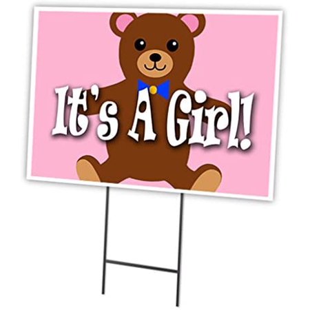 SignMission Girl 12"x16" Yard Sign & Stake Outdoor Plastic coroplast ...