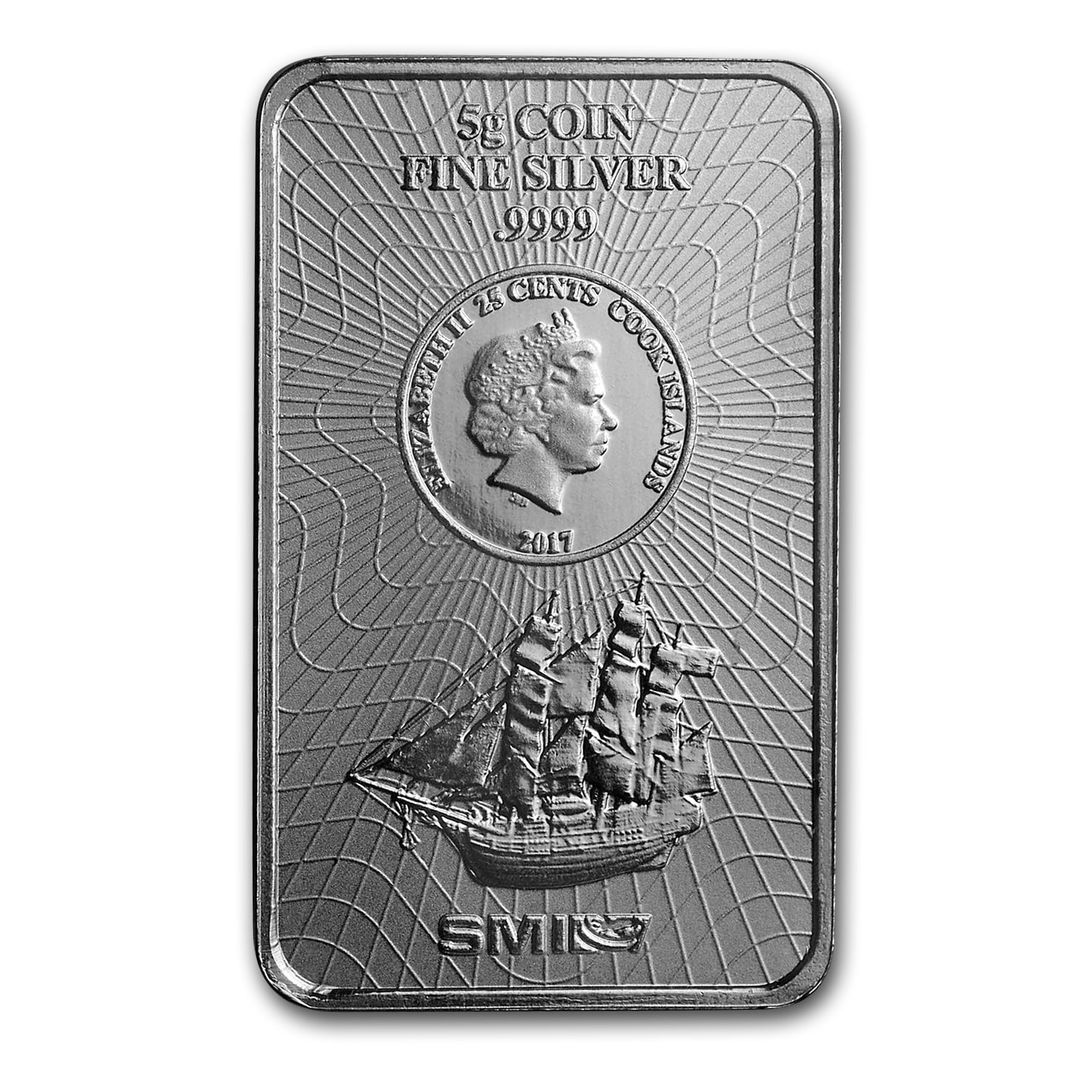 2017 5 gram Silver Cook Islands Bounty Coin Bar (.9999 Fine) - Walmart.com