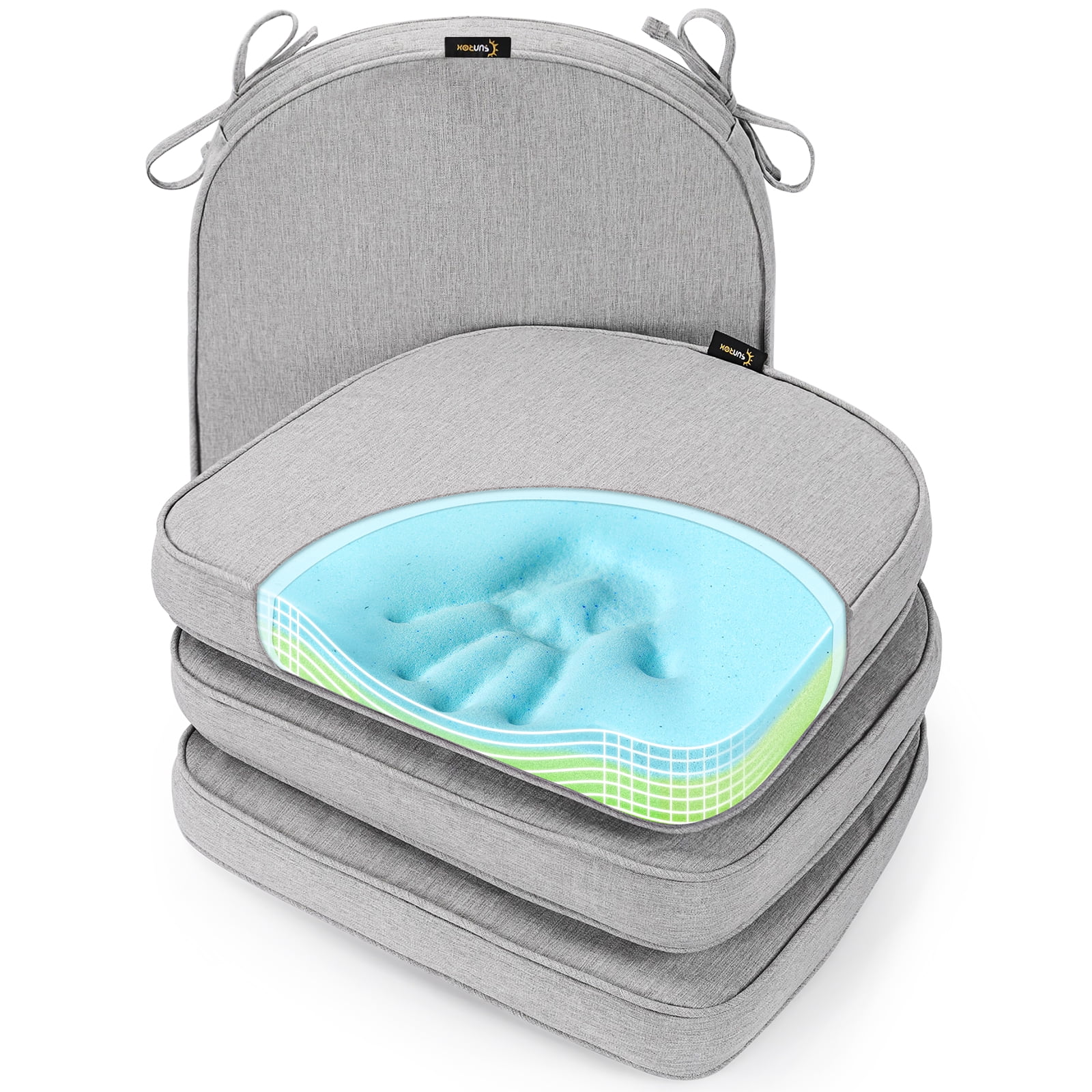 SUNROX Gel Memory Foam Chair Cushions, FadeShield Water-, Stain ...