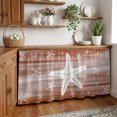 Brown Red Nautical Starfish Cabinet Curtains 32" W x 55" L Coastal ...