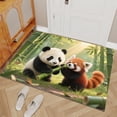 Animal Panda Bamboo Area Rugs, Wildlife Bear Raccoon Carpet, Washable ...
