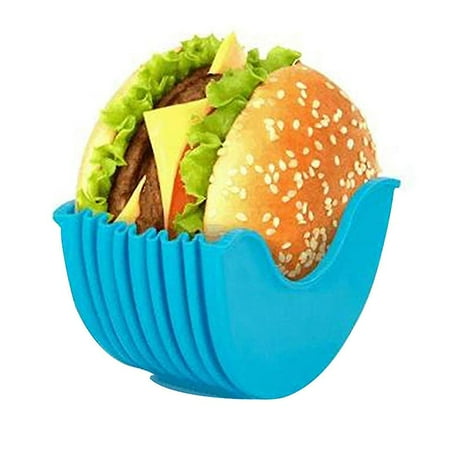 Burger Holders Silicone Hygienic Reusable Sandwiches Holder Box Prevent ...