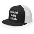 Funny Sober Addiction Recovery Trucker Cap, Straight Outta Rehab ...