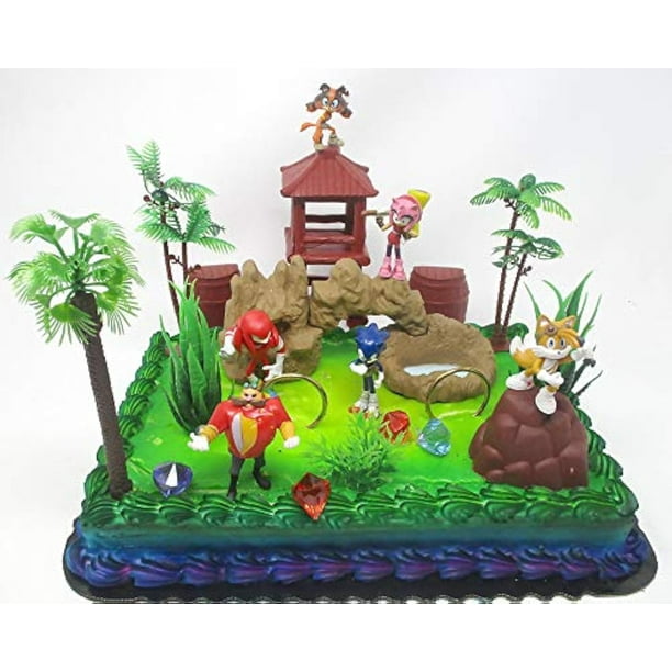 Sonic The Hedgehog Deluxe Cake Topper Set Con Sonic Y Sus Amigos ...