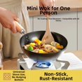20cm Japanese Style Uncoated Small Wok For One Person Induction Cooker ...
