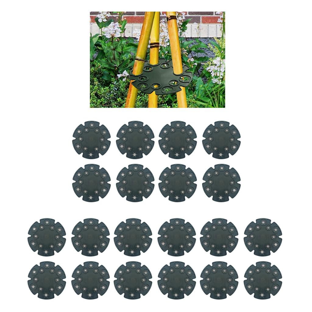 Set Of 20 Bamboo Cane Plant Cane Clips Support Caps Holder For Bean ...