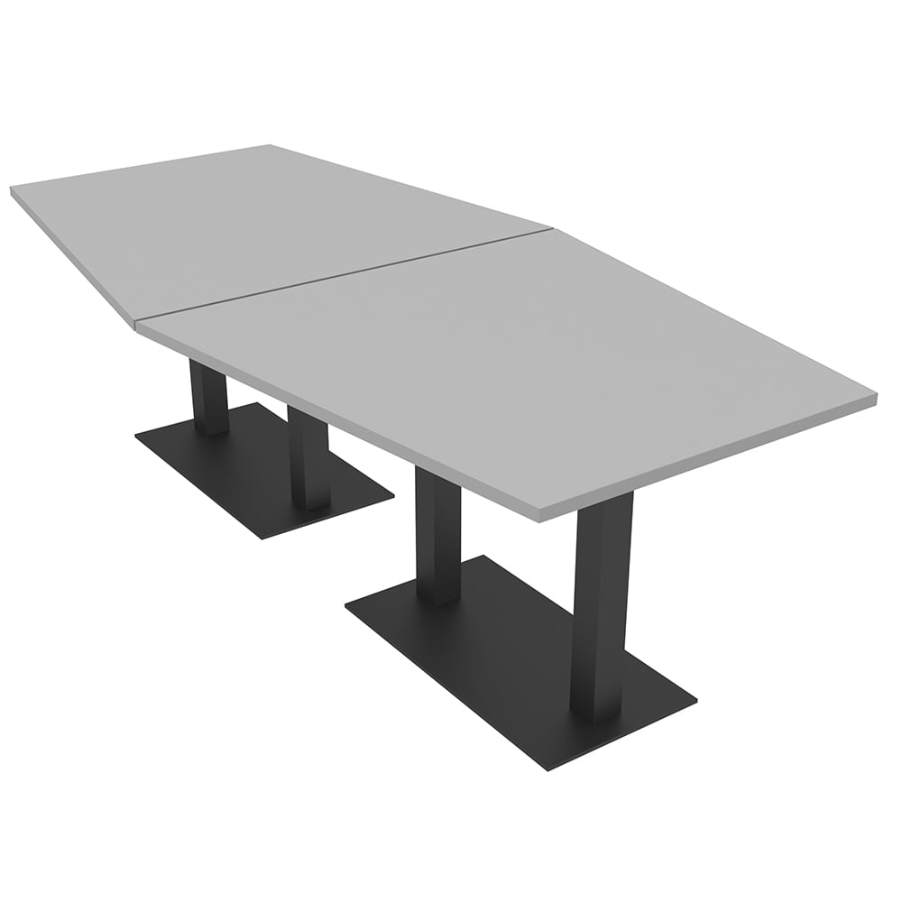 8 Person Hexagon Conference Table With Metal Bases Electrical Modules ...