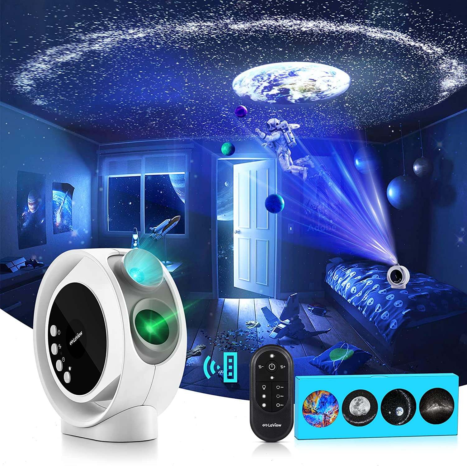LaView Star Projector for Bedroom, Night Light, Include Replaceable 4 ...