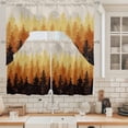 3 Pieces Swag Kitchen Curtains Set, Forest Fall, Valance Swag & Small ...