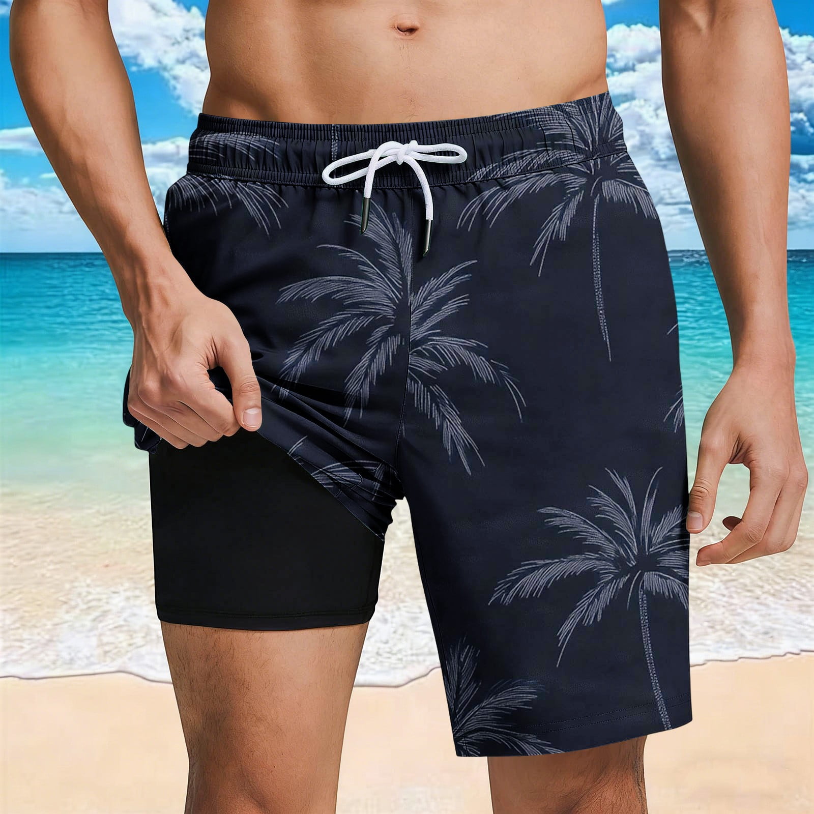 Click here for Yaoyar Mens Swim Trunks With Compression Liner Zip... prices