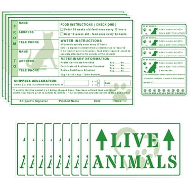 Live Animal Label Set of 5 w/ Pet Passport Pouch RED - Walmart.com