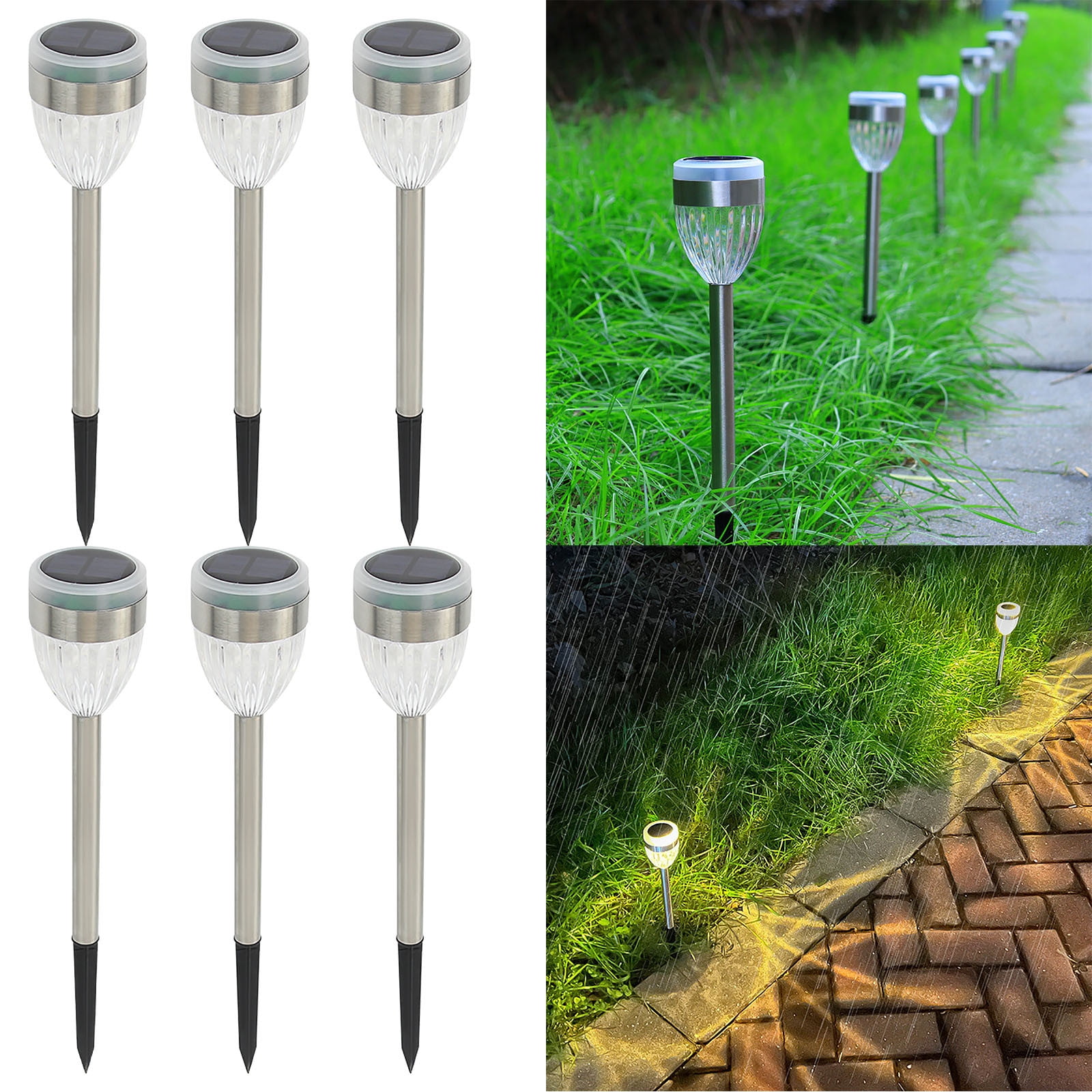 6pc Solar Garden Lamp Outdoor Courtyard Lighting LED Decorative Solar ...
