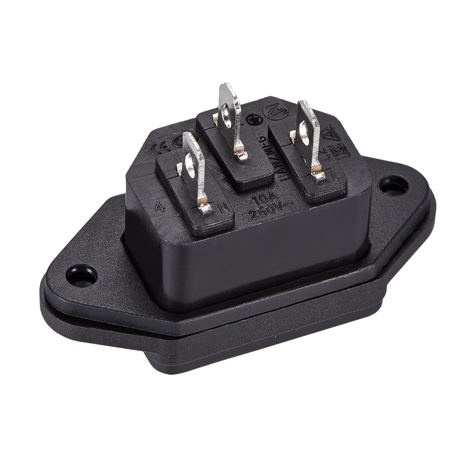 C13 Panel Mount Socket Uxcell C13 Panel Mount Plug Adapter 250V AC 10A ...