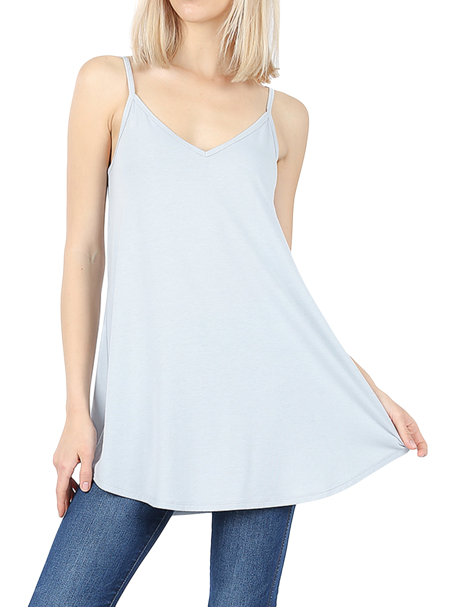 Zenana Women & Plus Front and Back Reversible Spaghetti Strap Flowy ...