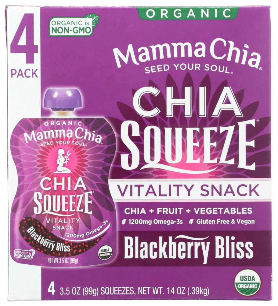 Mamma Chia Blackberry Bliss Organic Chia Squeeze Pouch, 4 count ...