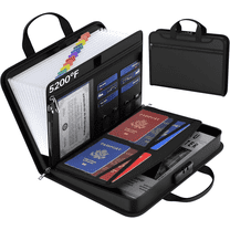 RFAQK Fireproof Locking Document Box, Water-Resistant Multi-Pocket File ...