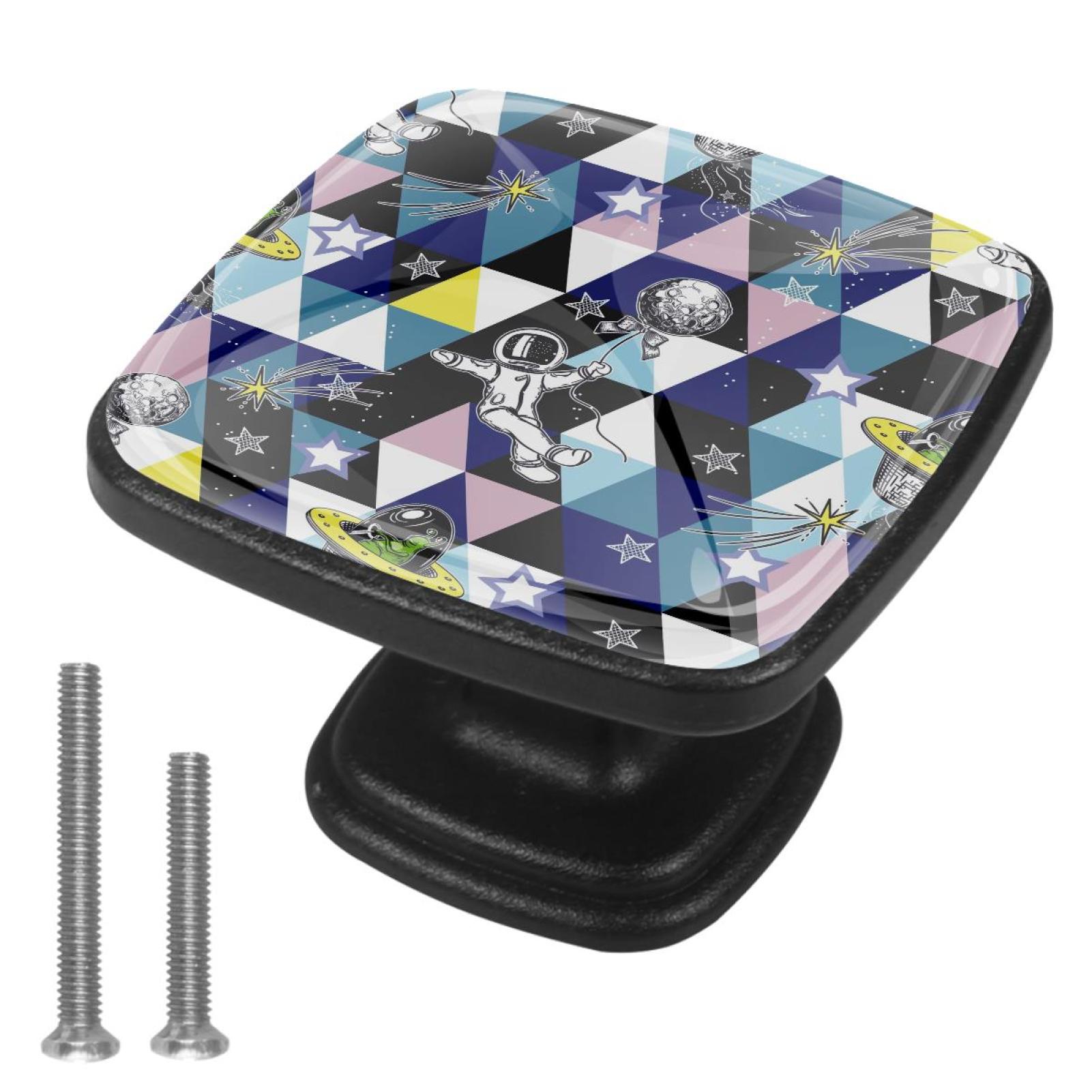 4 Pcs Cabinet Handle Drawer Pulls Astronauts and Aliens Knobs with ...