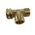 3-Way 3/4Inch Brass Pipe Connector, T-Joint Hose Splitter for Gardening ...