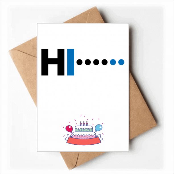 Morse Code Hello Dot Line Expression Happy Birthday Greeting Cards ...