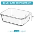 2Pack 2260ml/76.4oz Large Glass Storage Containers with Airtight Snap ...
