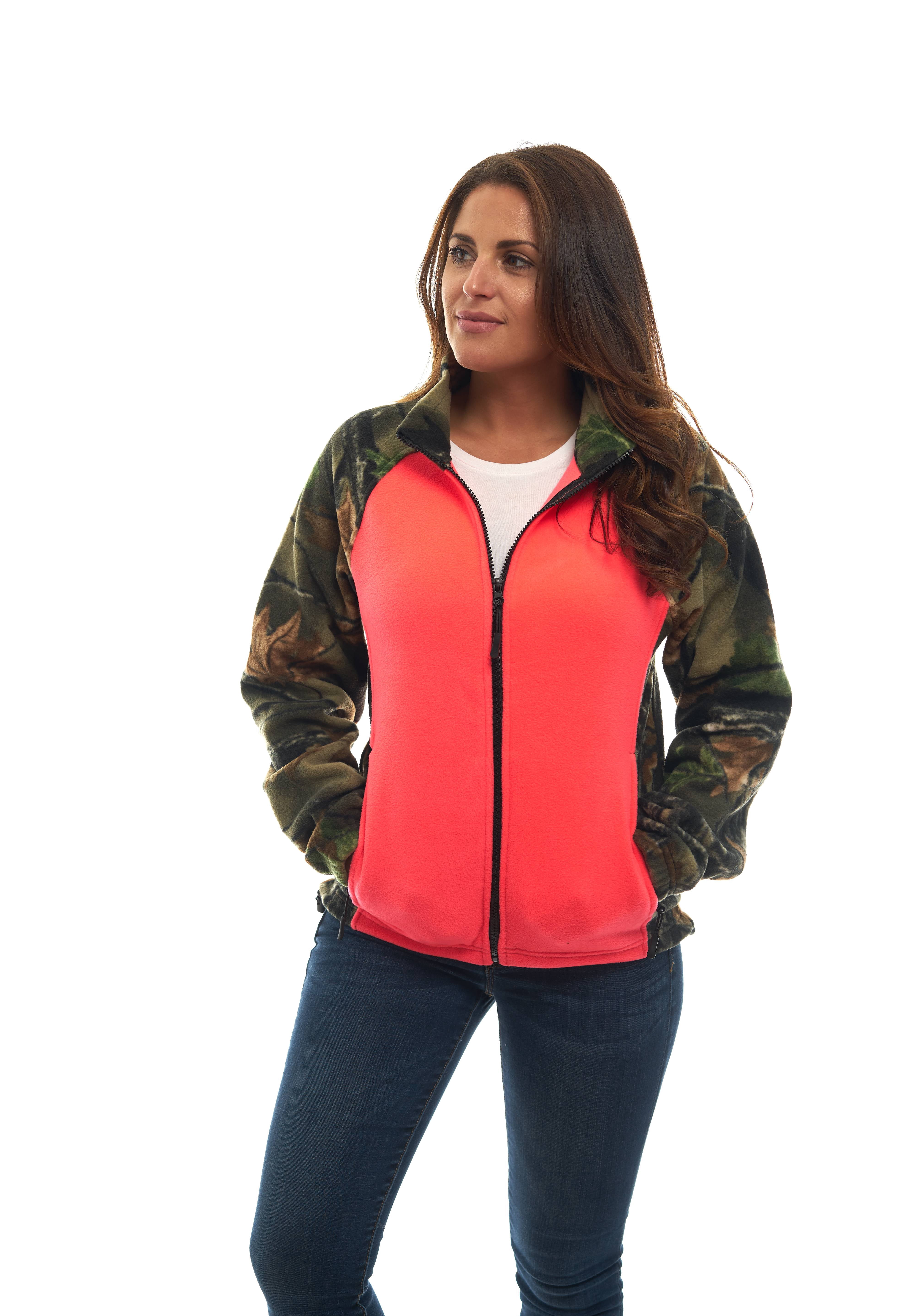TrailCrest Women's Semi-Fitted Full Zip Fleece Long Sleeve Camo Jacket ...