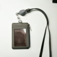 Lizheee Badge Holder With Zip Slim Pu Leather Id Badge Card Wallet With Neck Lanyard And