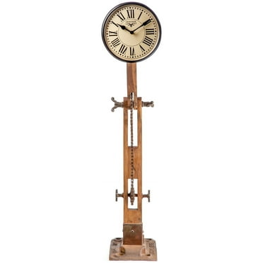 Bowery Hill Battery Operated Pendulum Grandfather Clock with Adjustable ...