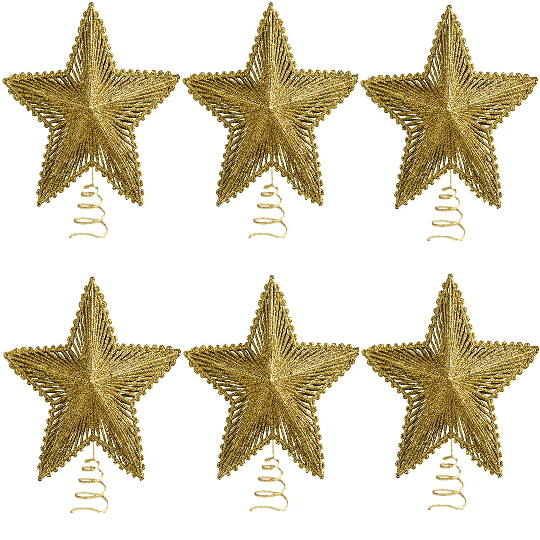 Star Tree Toppers Christmas Decorations - Metal Hollow Designed for ...