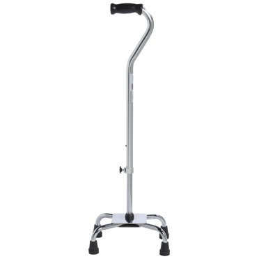 Hugo Adjustable Four Point Aluminum Walking Quad Cane, Ebony, Large ...