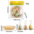 Eoozwa Easter Eggs Hangings with Woven Basket Foam Decor for Tabletop ...