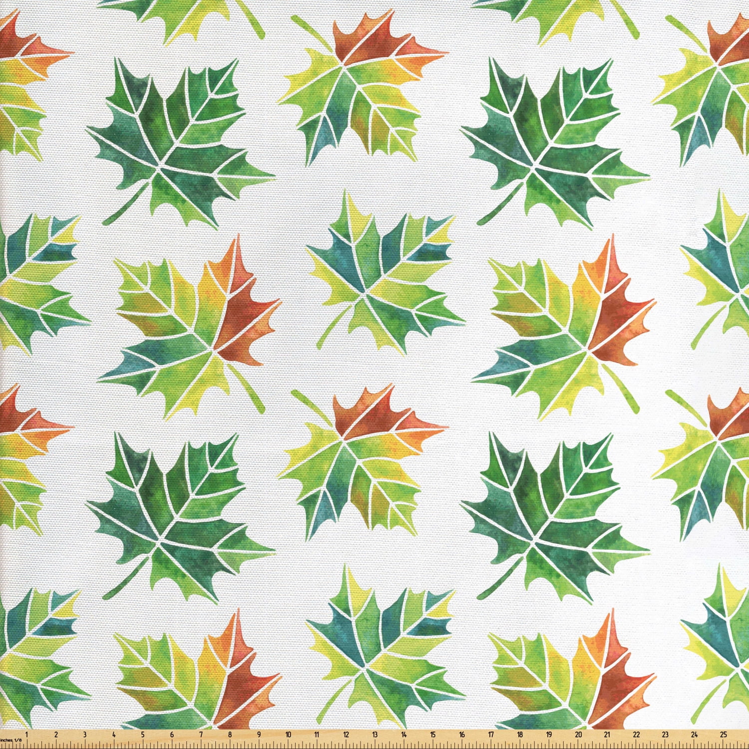 Fall/Autumn Fabric by The Yard, Natural Colorful Season Maple Leafs ...