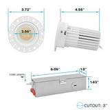 Luxrite Trimless 2 Inch LED Recessed Lighting with Junction Box, CRI 90 ...