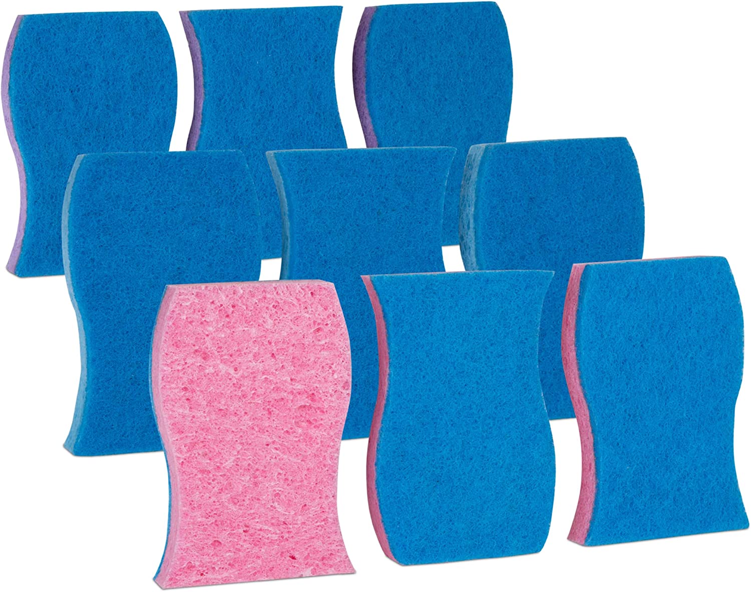 Smart Design Non-Scratch Cellulose Smart Scrub Sponge - Set of 9 ...