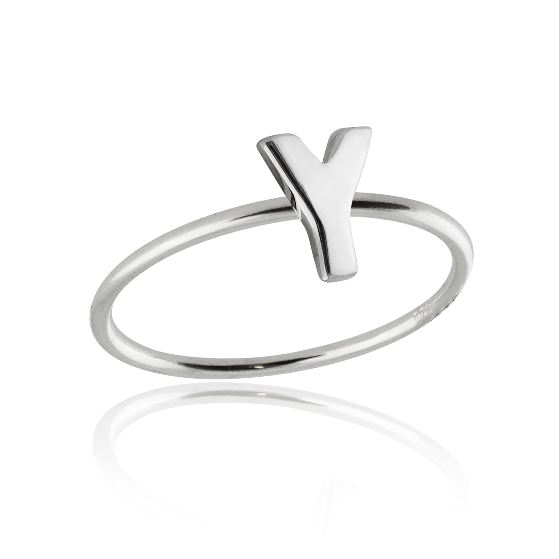 Sterling Silver Letter Y Stacking Ring Band, Sizes 5, 6, 7, 8, 9, 10 (5 ...