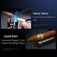 PROMISE Red Copper Triple Jet Torch Lighter with Cigar Cutter, Punch Rest, Visible Gas Tank ...
