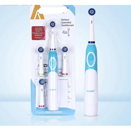 Rotating Electric Toothbrush Battery Power With 4 Brush Heads Oral ...