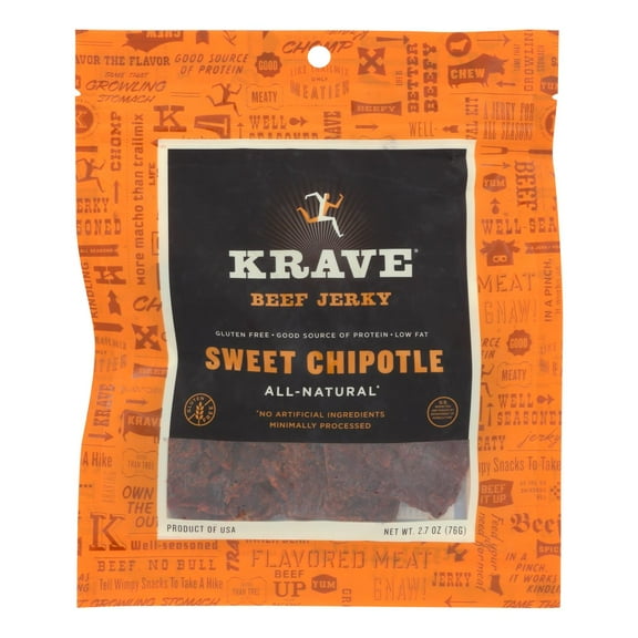 KRAVE All Natural Beef CI30 Jerky, Sea Salt - Protein Packed Snacks ...