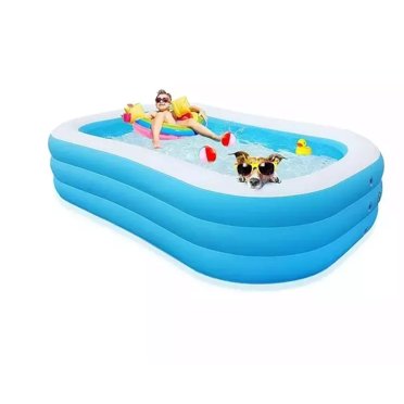 Round Inflatable Pool with Air Pump “88 x 85 x 21” Above Ground Pool ...
