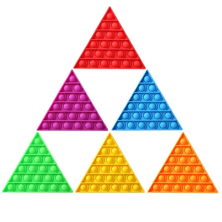 Push Bubble Triangle Sensory Toy Autism Stress Reliever Toys (Six-Color ...