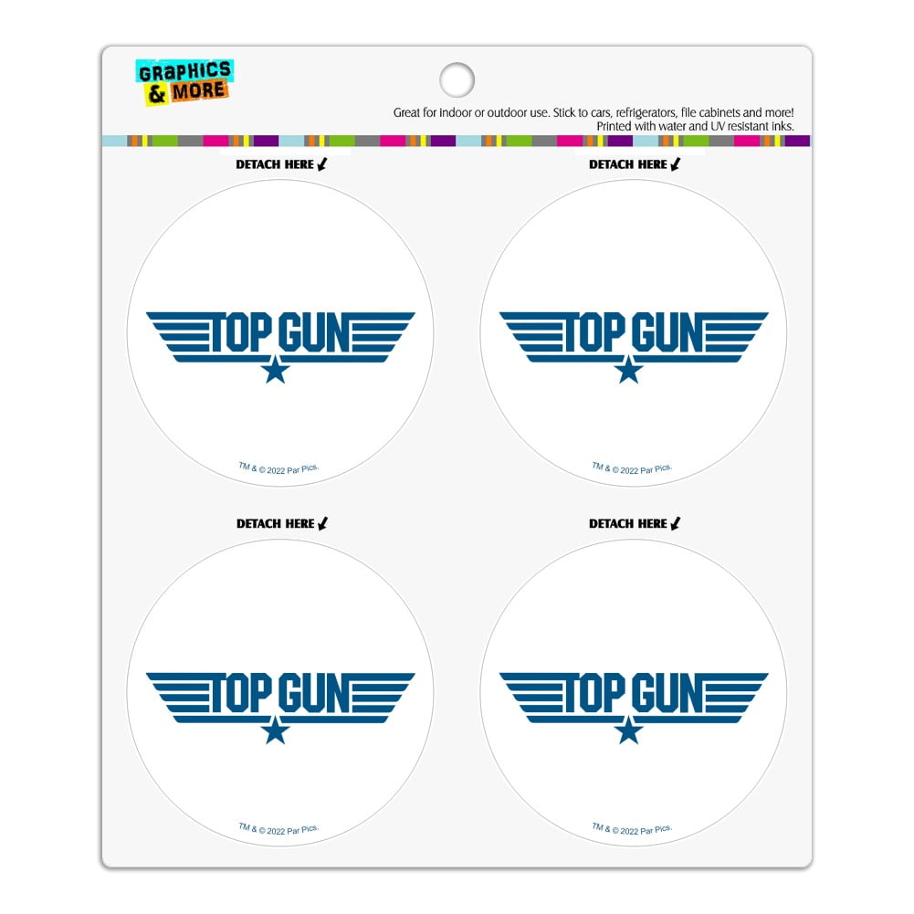 Top Gun Flat Logo Refrigerator Fridge Locker Vinyl Circle Magnet Set ...