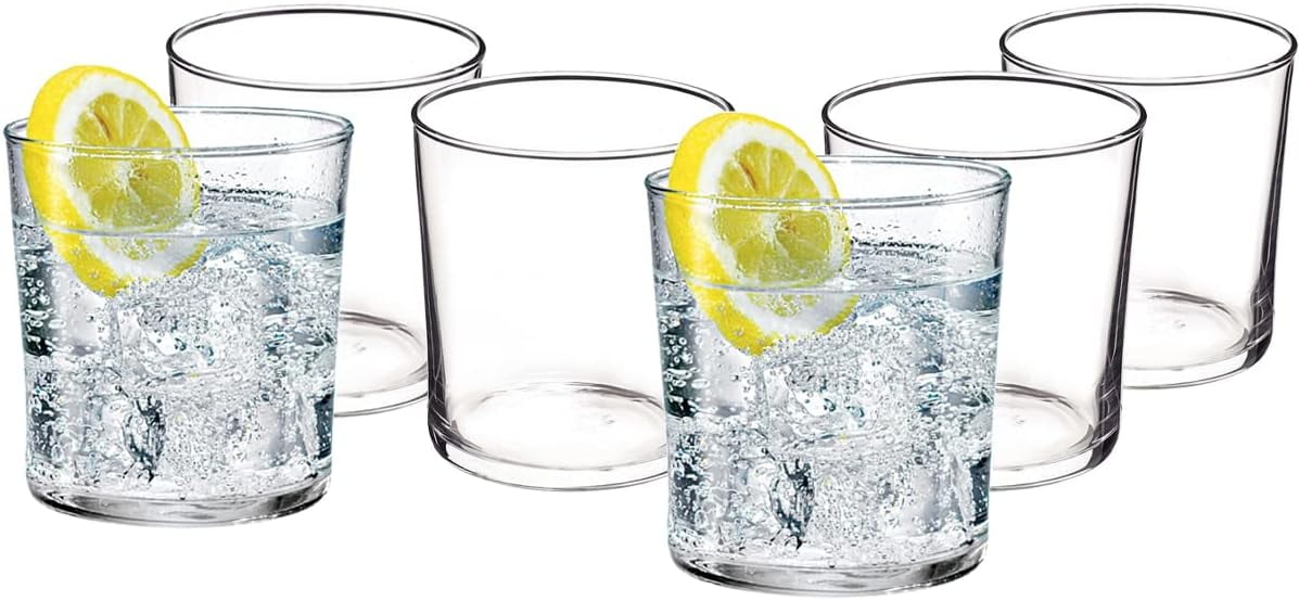 Juego de 6 Vasos Old Fashioned de Vidrio Italiano Duradero, Silueta ...