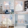 3 Pieces Swag Kitchen Curtains Set, Pink Blue Marble Valance Swag ...
