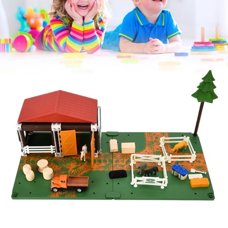 ANGGREK Farm Playset,Simulation Farm World Toys Farm Life Scene Animal ...