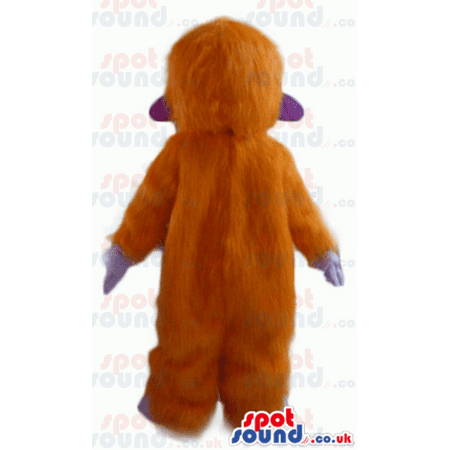 Brown monkey with white and purple details - Mascots-Mascots monkey ...