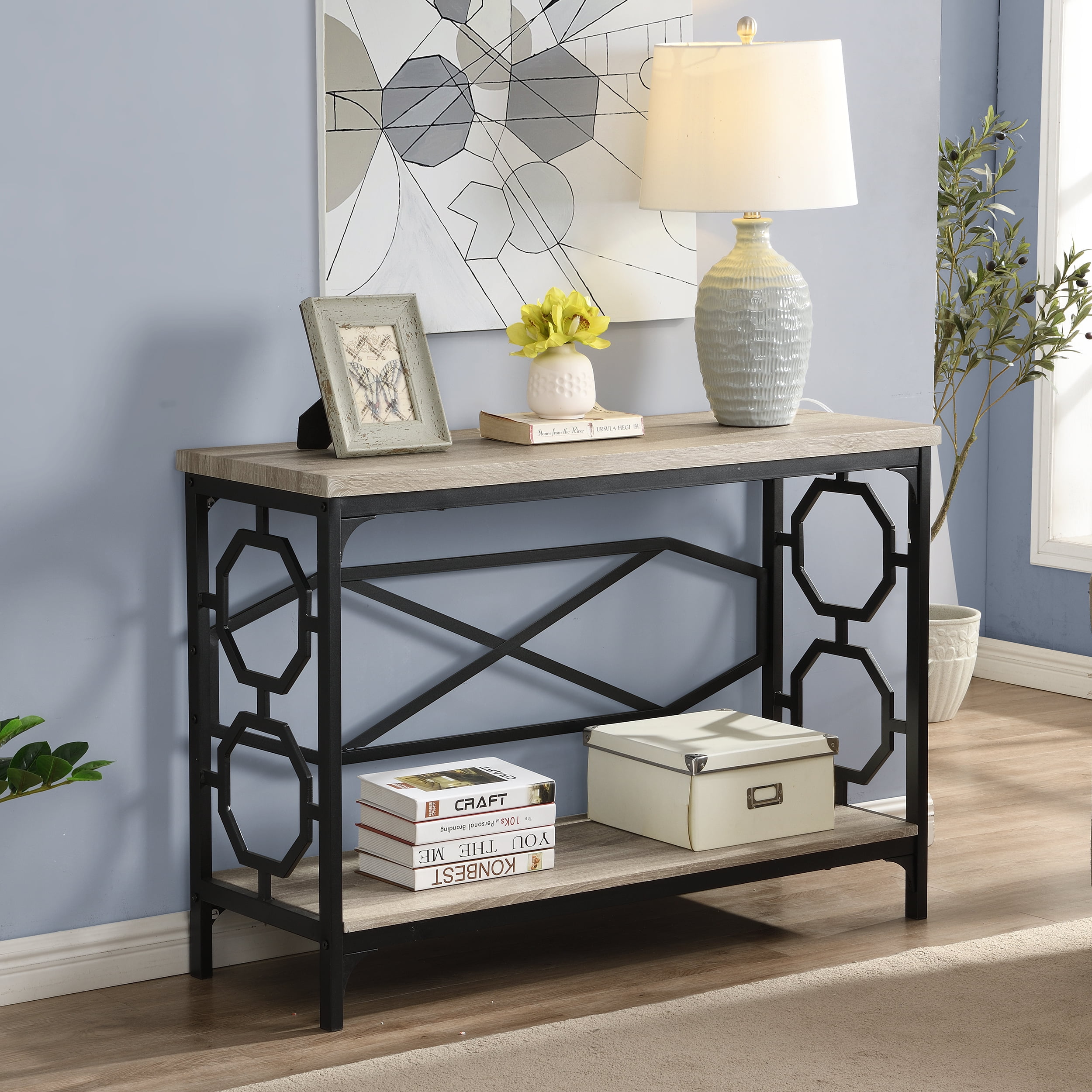 Rustic White Oak Hallway Console Table by O&K Nepal | Ubuy