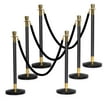 VIP Crowd Control, 6 Gold Crown Rope Stanchions + 4 Black Velour Ropes ...